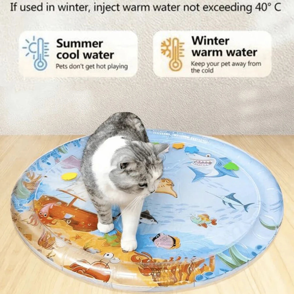 Summer pet cooling mat，Thickened Inflatable Water Mat For Cat And Dog ...
