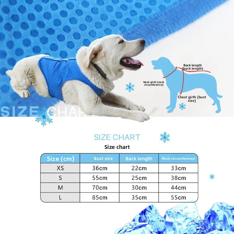 Summer Pet Dog Cooling Vest Heat Resistant Cool Dogs Clothes Breathabl ...